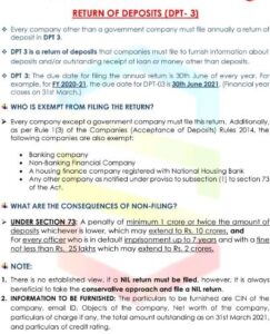 Due date DPT 3 is 30th June 2021 for FY 2020-21 | RJA