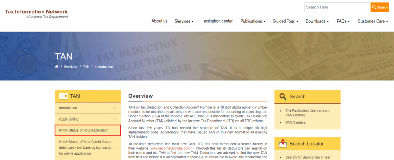 How to check the status of TAN and PAN Application | RJA