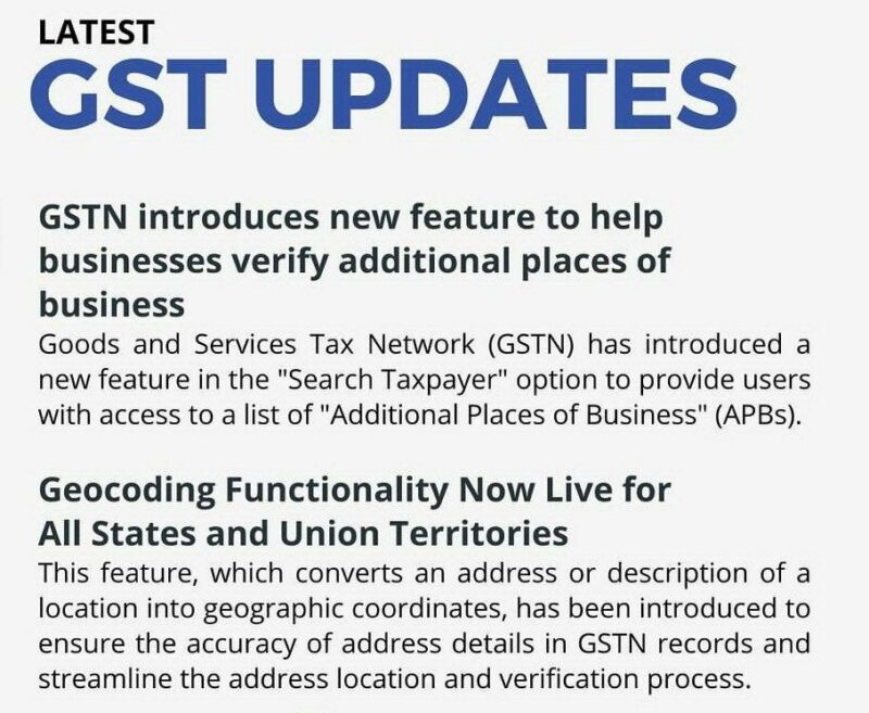Geocoding allow Correct location of GST Registered entities