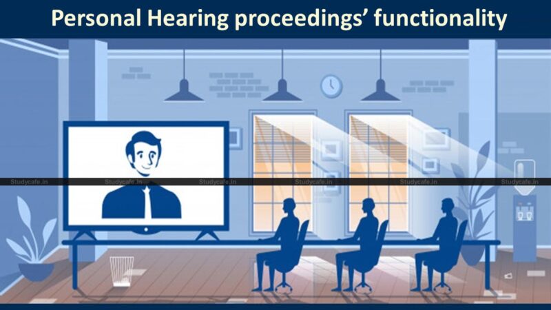 E-Personal Hearing Facility in GST | RJA