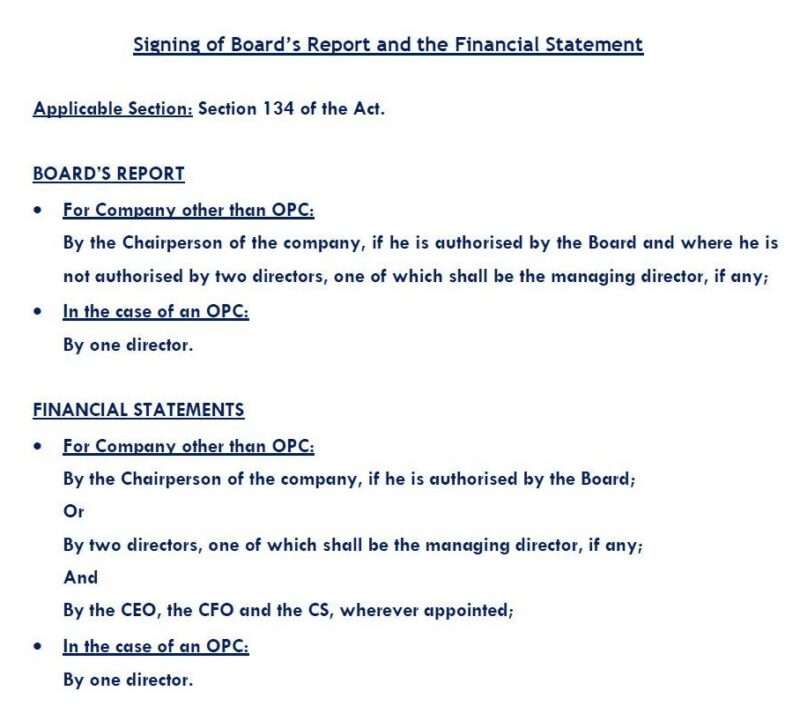 All About Signing of Financial Statement Of Company | RJA