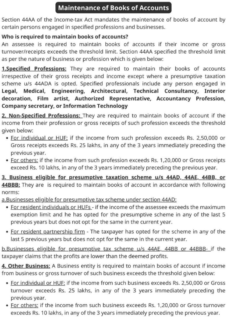 Books of Accounts & Financial Statements of Company | RJA