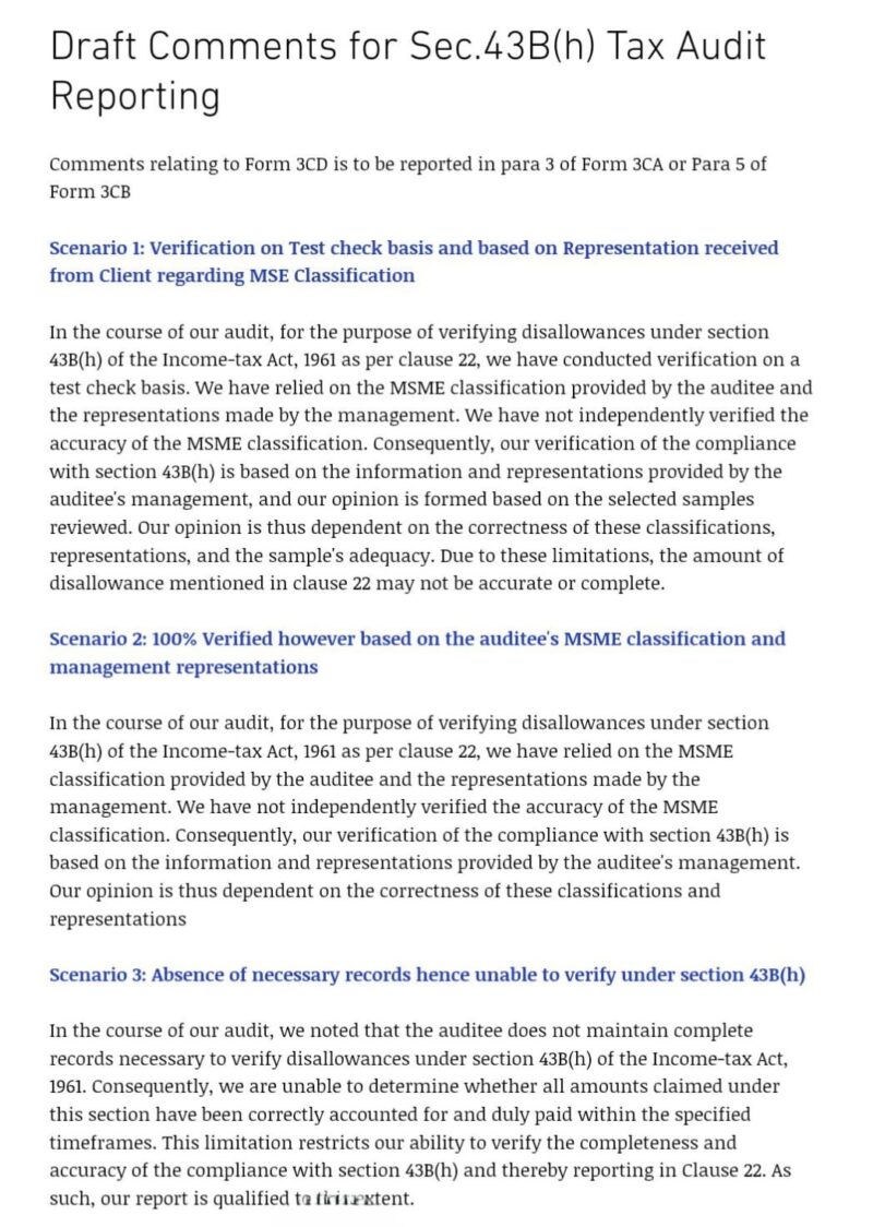 MSME delay payment Provision u/s 43B(h): Deferred Deduction