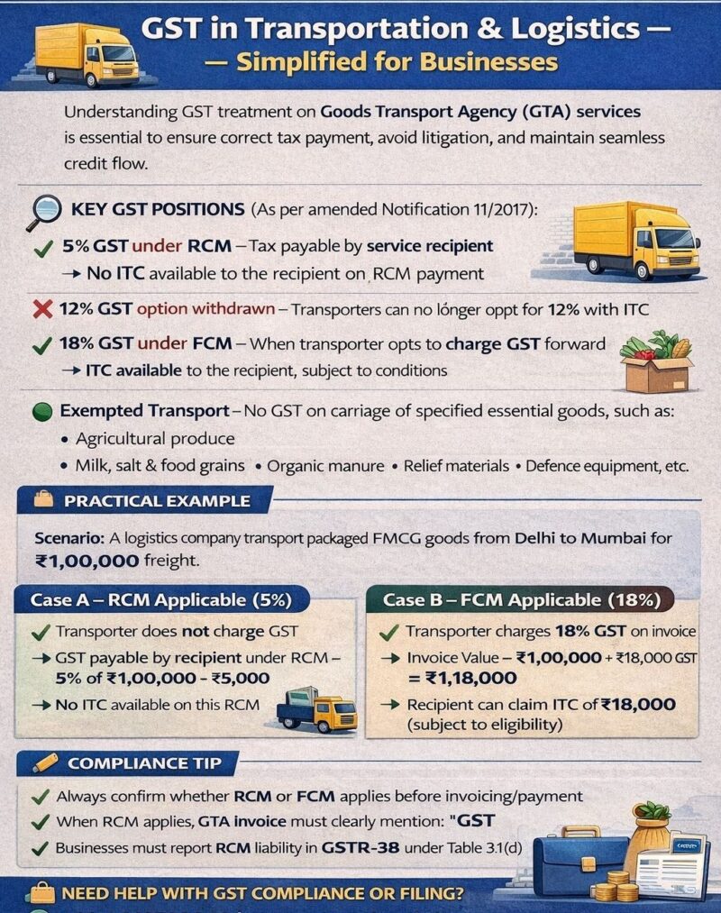 Guidance on Taxability of GST on GTA Services|CA Rajput Jain